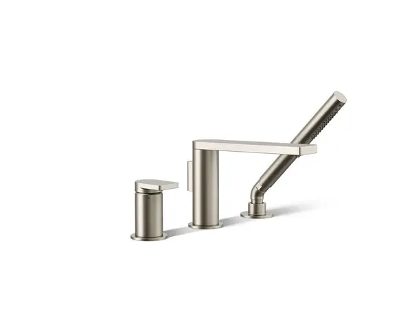 KOHLER Composed Deck-mount Bath Faucet With Handshower - Vibrant Brushed Nickel