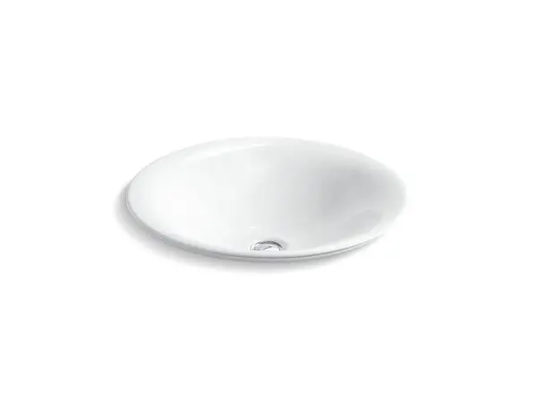 KOHLER Sartorial Herringbone Carillon 17-1/2" Round Drop-in Bathroom Sink, No Overflow - One-color