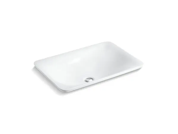 KOHLER Sartorial Paisley Carillon 21" Rectangular Drop-in Bathroom Sink, No Overflow - One-color