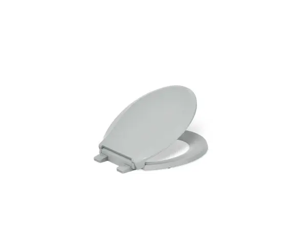 KOHLER Cachet Nightlight Readylatch Quiet-close Round-front Toilet Seat - Ice Grey