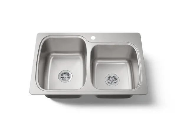 KOHLER Verse 33" Top-/undermount Double-bowl Kitchen Sink - One-color