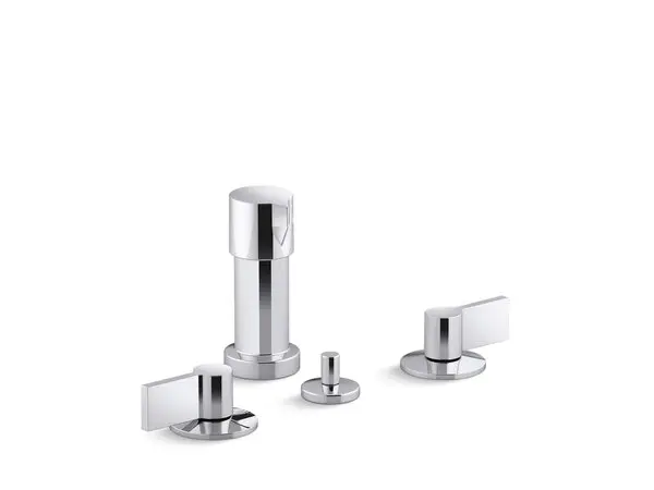KOHLER Components Widespread Bidet Faucet With Lever Handles - Polished Chrome