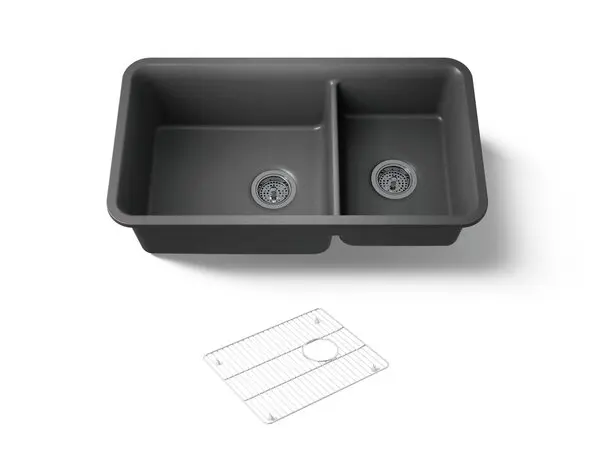 KOHLER Cairn 33-1/2" Undermount Double-bowl Kitchen Sink - One-color