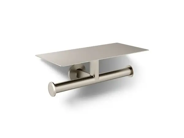 KOHLER Components Covered Double Toilet Paper Holder - Vibrant Brushed Nickel