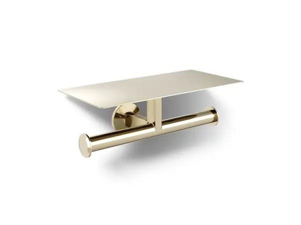 KOHLER Components Covered Double Toilet Paper Holder - Vibrant French Gold