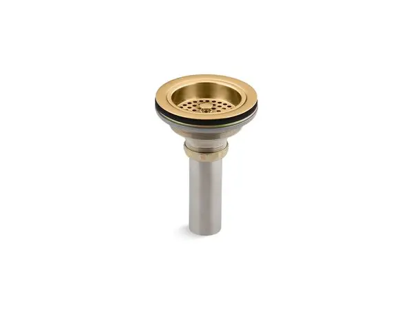 KOHLER Duostrainer Sink Drain And Strainer With Tailpiece - Vibrant Brushed Moderne Brass
