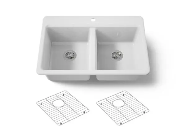 KOHLER Riverby 33" Top-mount Double-bowl Kitchen Sink - One-color