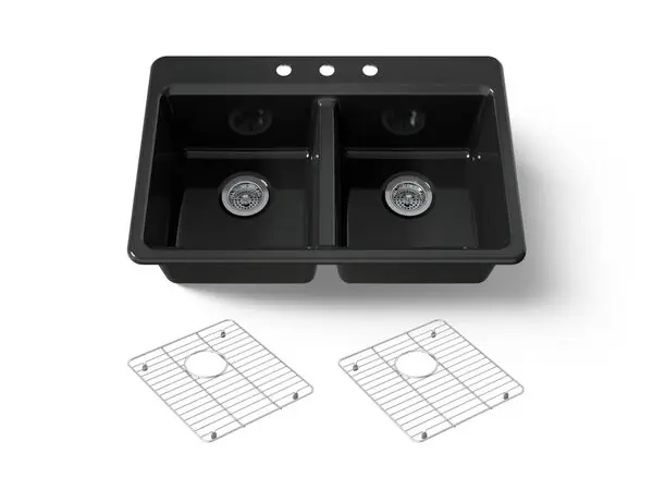KOHLER Riverby 33" Top-mount Double-bowl Kitchen Sink - One-color