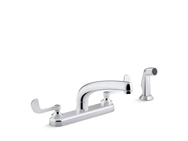 KOHLER Triton Bowe 1.5 Gpm Kitchen Sink Faucet With 8-3/16" Swing Spout, Matching Finish Sidespray, Aerated Flow And Wristblade Handles - One-color