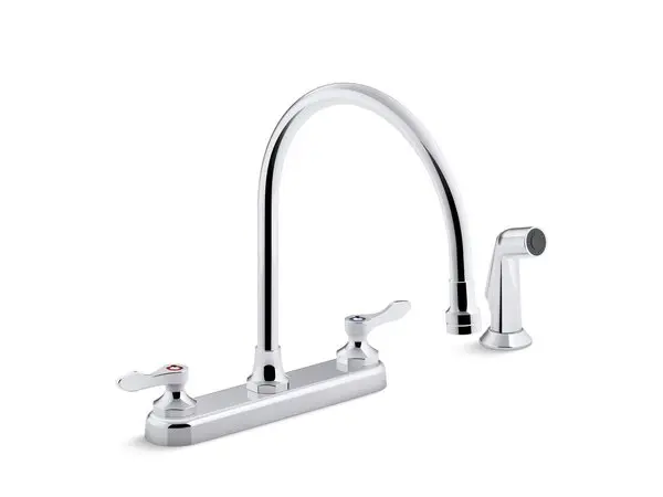 KOHLER Triton Bowe 1.5 Gpm Kitchen Sink Faucet With 9-5/16" Gooseneck Spout, Matching Finish Sidespray, Aerated Flow And Lever Handles - One-color