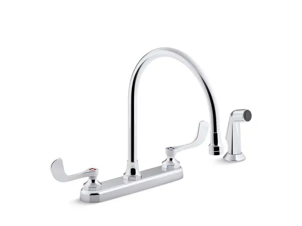 KOHLER Triton Bowe 1.5 Gpm Kitchen Sink Faucet With 9-5/16" Gooseneck Spout, Matching Finish Sidespray, Aerated Flow And Wristblade Handles - One-color