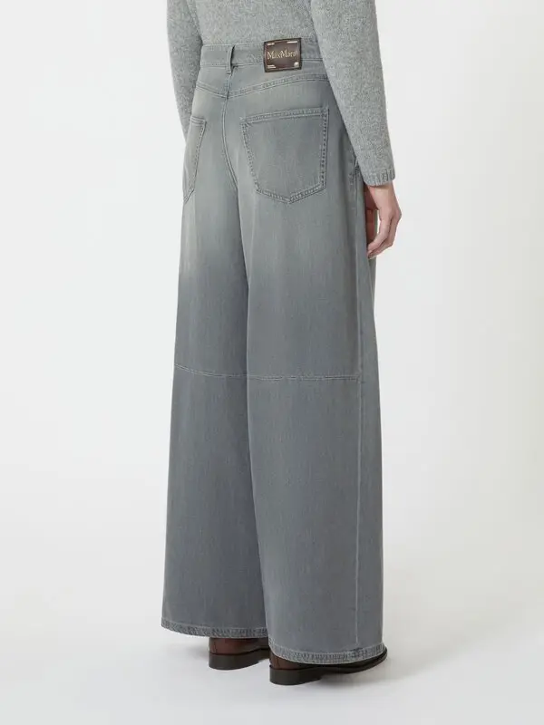 Max Mara Cotton And Viscose Denim Wide-leg Trousers
