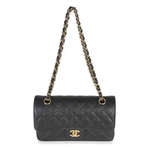 Chanel Quilted Caviar Classic Double Flap Bag - Black