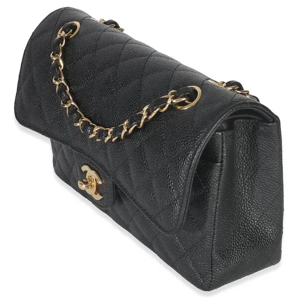 Chanel Quilted Caviar Classic Double Flap Bag - Black