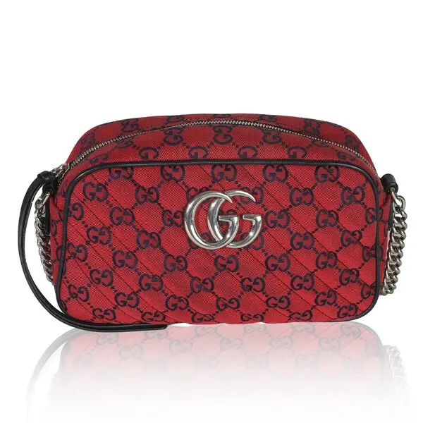 Gucci Gg Diagonal Quilted Canvas Gg Marmont Camera Bag