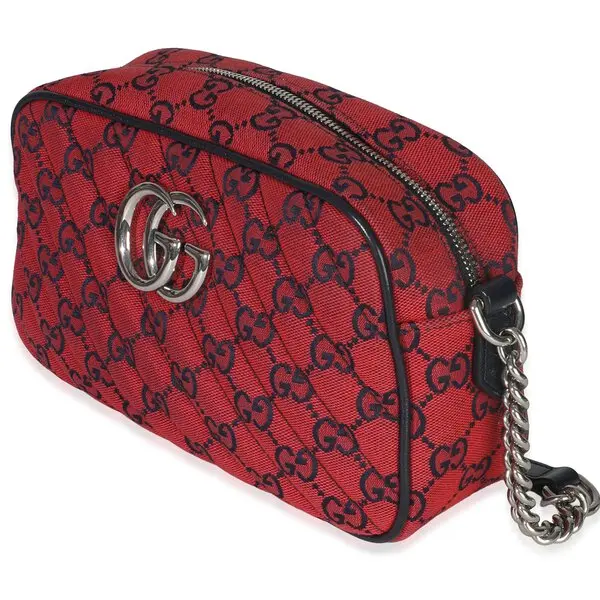 Gucci Gg Diagonal Quilted Canvas Gg Marmont Camera Bag