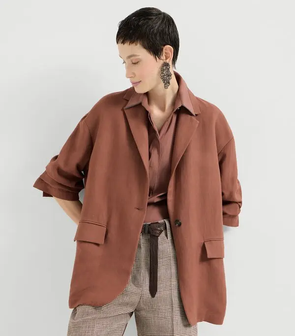 Brunello Cucinelli Twill Blazer - Red