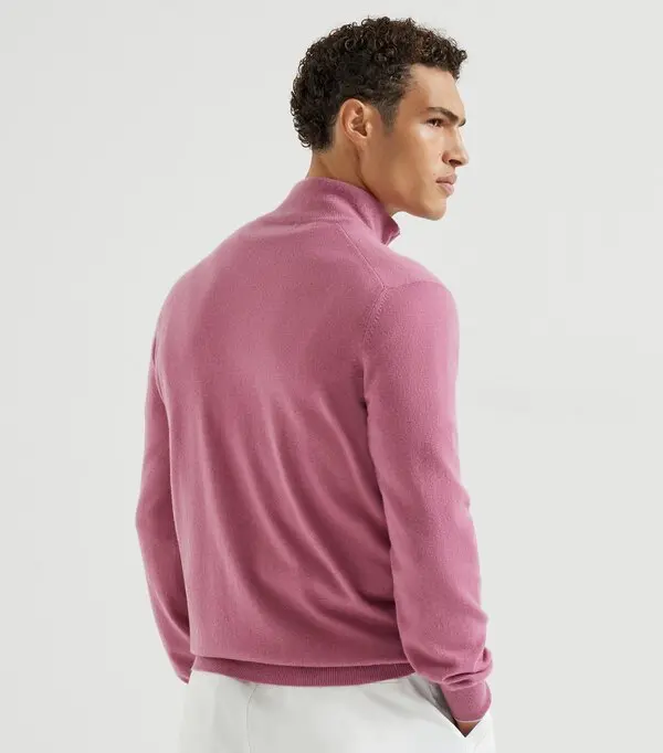 Brunello Cucinelli Cashmere Quarter-zip Sweater - Pink