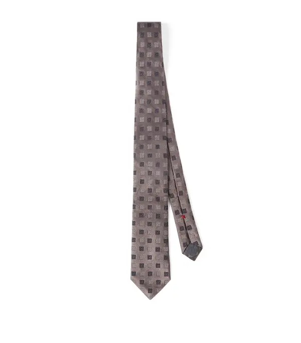 Brunello Cucinelli Silk Jacquard Neck Tie - Brown