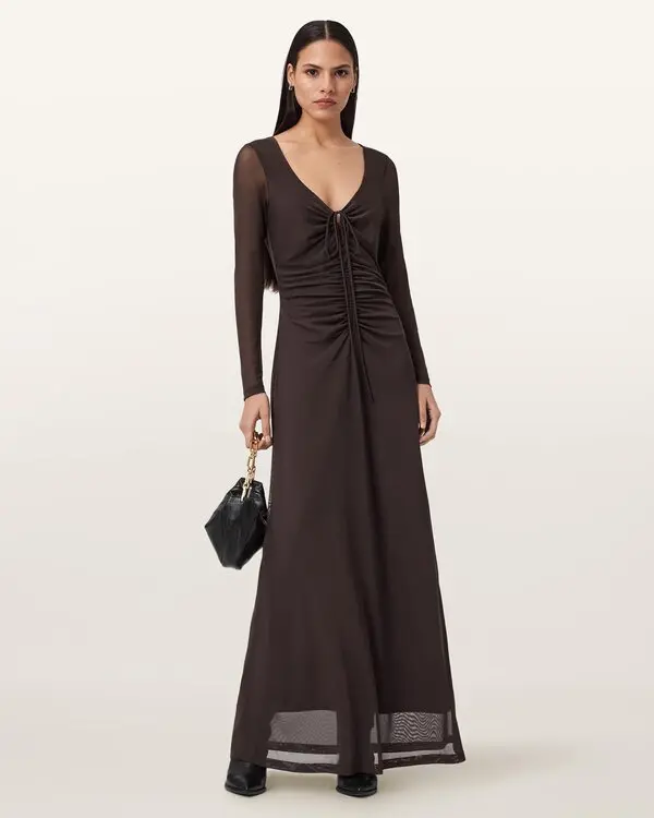ALLSAINTS Gabby Mesh Maxi Dress