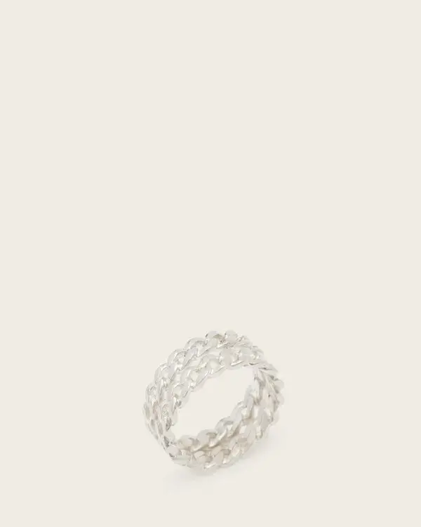 ALLSAINTS Perrie Chain Ring - Warm Silver