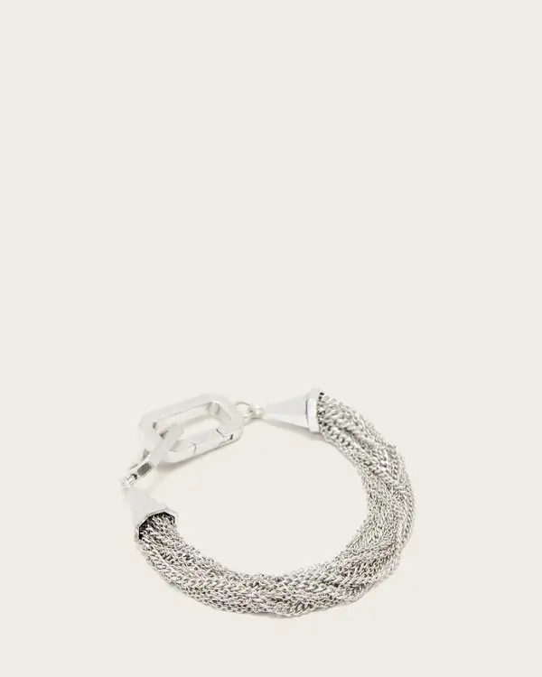 ALLSAINTS Gina Fringe Bracelet - Warm Silver