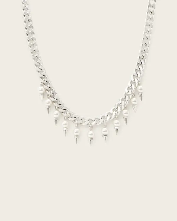 ALLSAINTS Rue Chain Necklace - Warm Silver