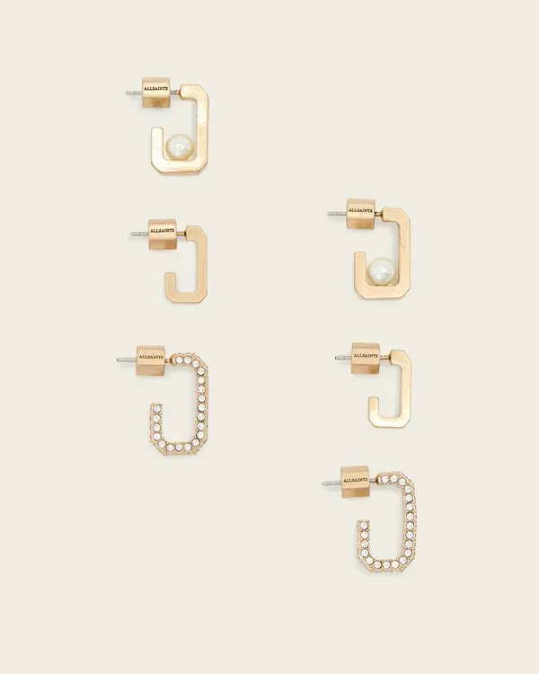 ALLSAINTS Ellie Mix Set Earrings - Warm Brass