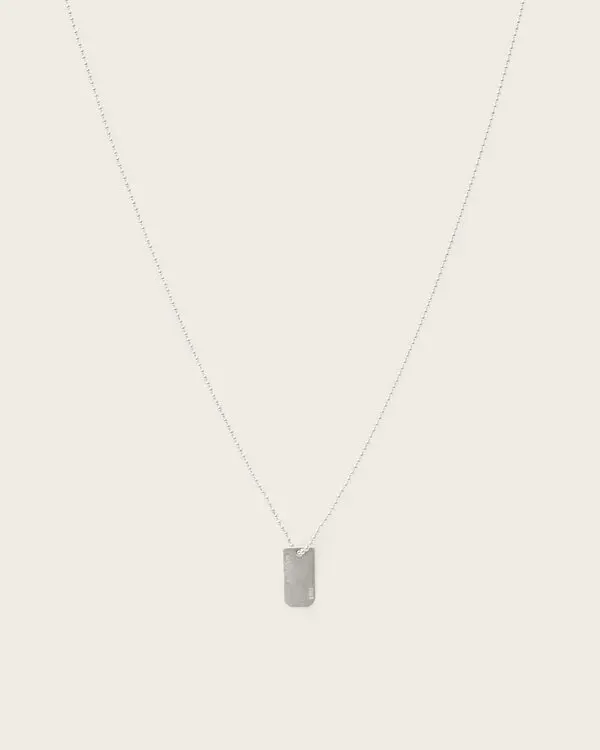 ALLSAINTS Jake Dog Tag Pendant Necklace - Warm Silver