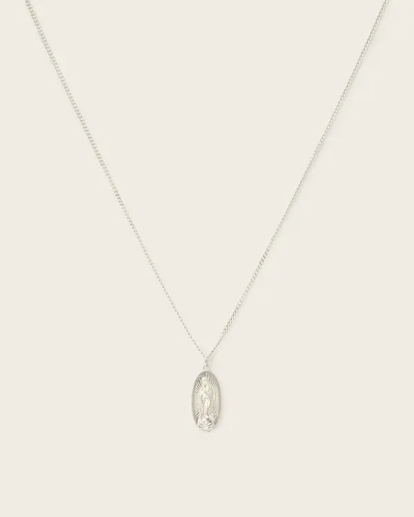 ALLSAINTS Saint Pendant Necklace - Warm Silver