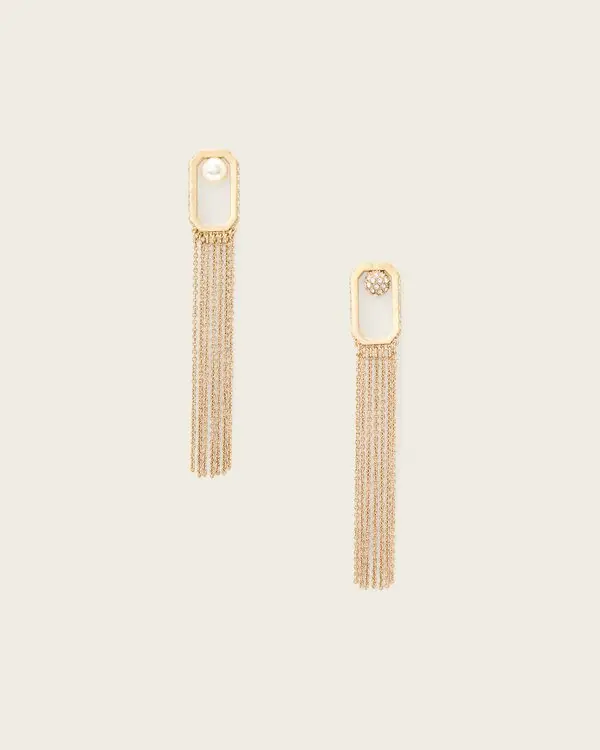 ALLSAINTS Ellie Fringe Earrings - Warm Brass