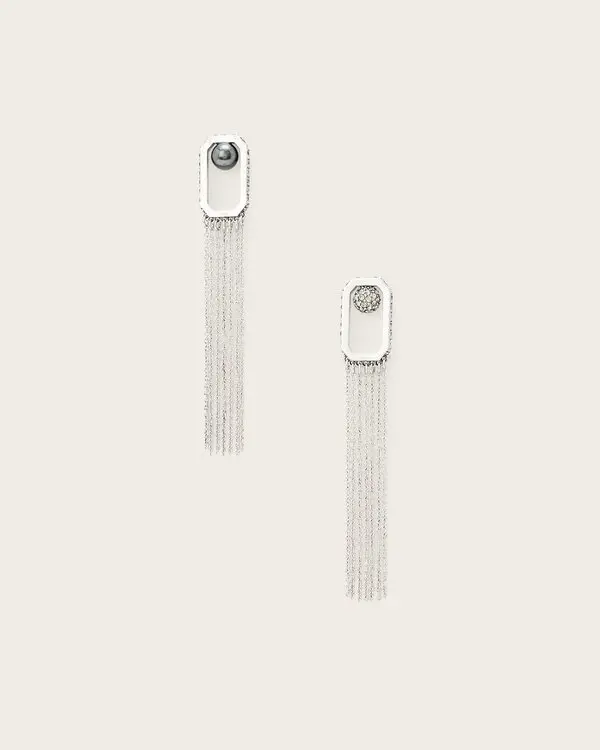 ALLSAINTS Ellie Fringe Earrings - Warm Silver