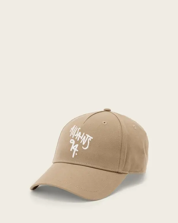 ALLSAINTS Spray Logo Baseball Cap - Brown/chalk White