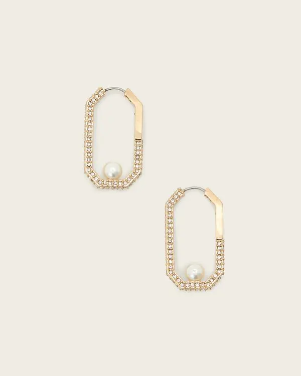 ALLSAINTS Ellie Crystal Earrings - Warm Brass