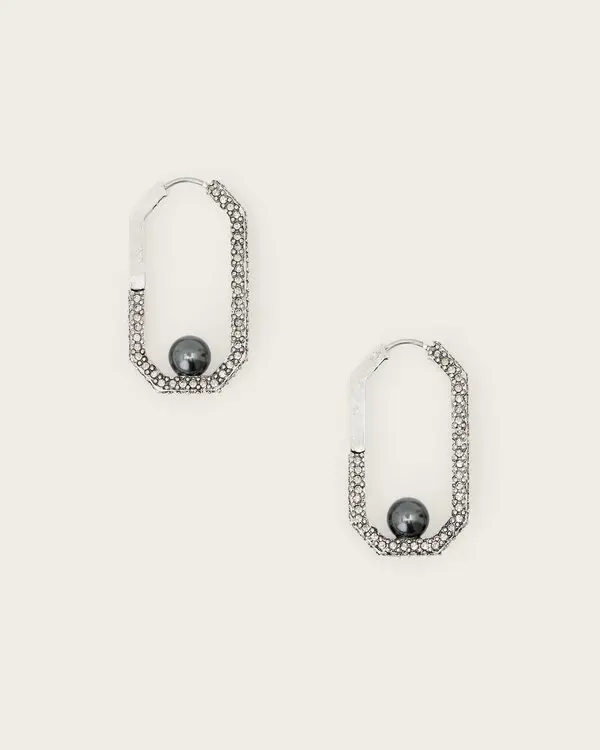 ALLSAINTS Ellie Crystal Earrings - Warm Silver