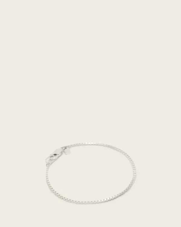 ALLSAINTS Leor Slim Chain Bracelet - Warm Silver