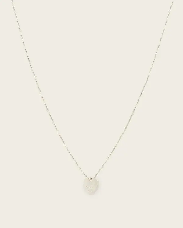 ALLSAINTS Engraved Logo Pendant Necklace - Silver
