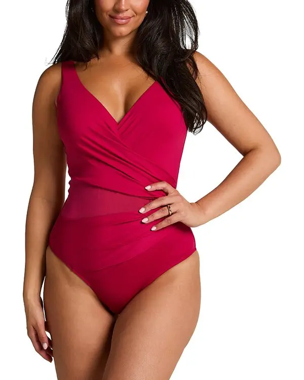 Hunkemoller Shaping Mesh Swimsuit - Sangria