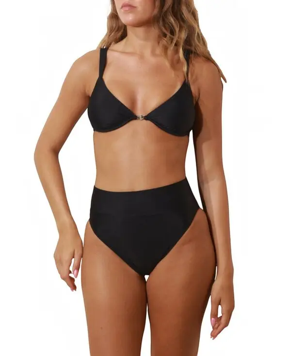 BILIBLOND Yumi High Waisted Bikini Bottom - Black