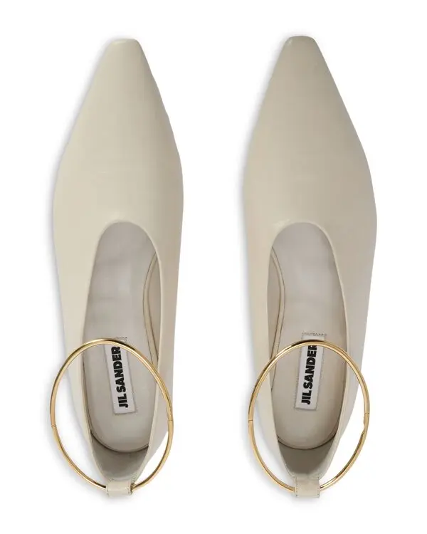 JIL SANDER Ring Ballet Flats - Bone