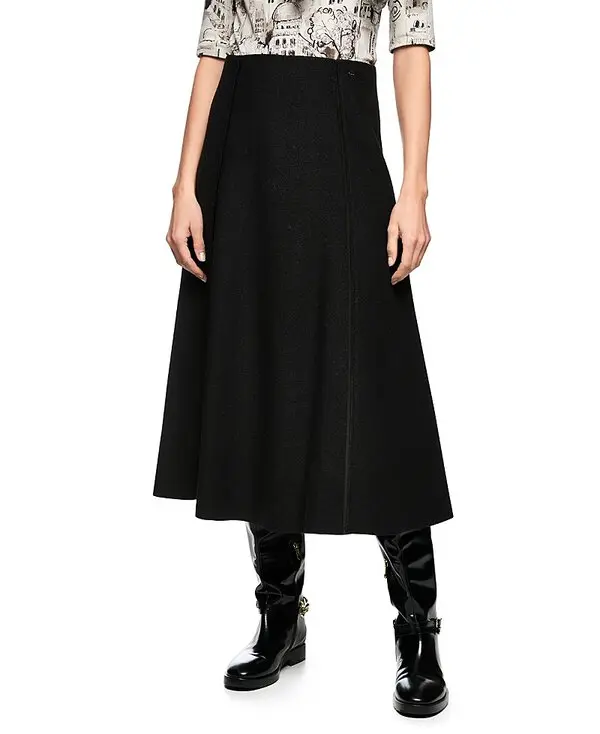 MARC CAIN Knitted Boiled Wool Skirt