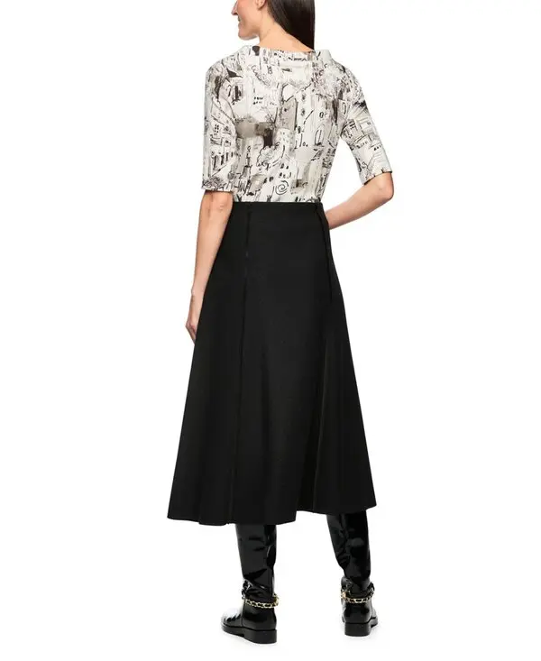 MARC CAIN Knitted Boiled Wool Skirt