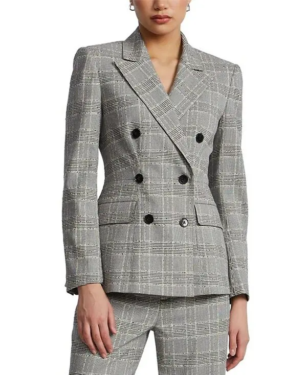 Bcbgmaxazria Glen Plaid Double-breasted Blazer