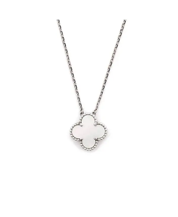 VAN CLEEF & ARPELS Vintage Alhambra Pendant Necklace - White
