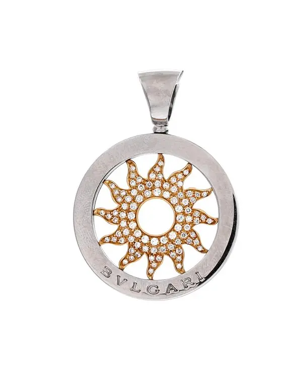 BVLGARI Tondo Sun Diamond Pendant - Gold