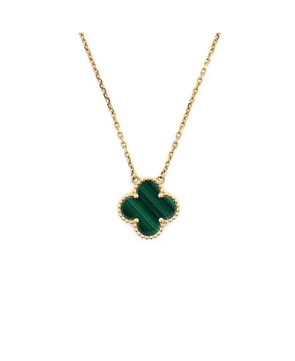 VAN CLEEF & ARPELS Vintage Alhambra Pendant Necklace 18k And Malachite - Gold