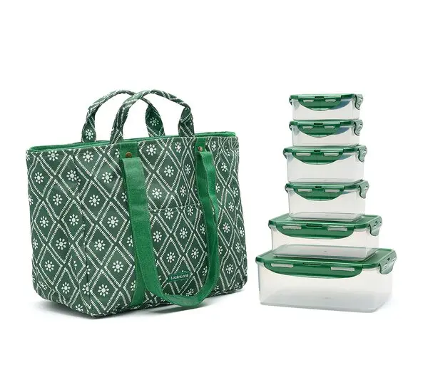 LOCKNLOCK Two-piece Tote Bags With Six-piece Rectangle Set