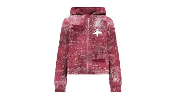 VERTABRAE Graffiti Zip-up Hoodie
