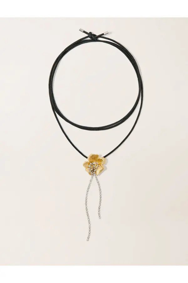 Maje Flower Choker Necklace - Gold