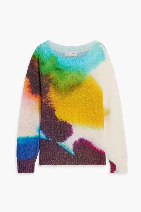 Oscar De La Renta Printed Mohair-blend Sweater